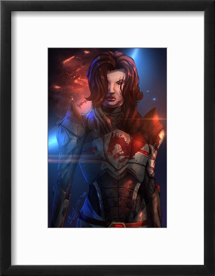 Mass Effect Fem Shepard Renegade Art Print On Storenvy